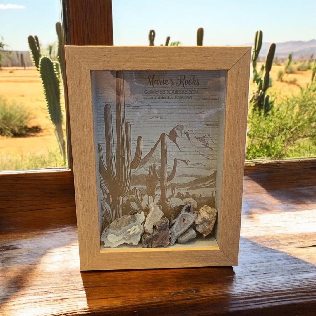 Arizona Rock Hound Rock Collector Shadow Box Customized Laser Engraved ...