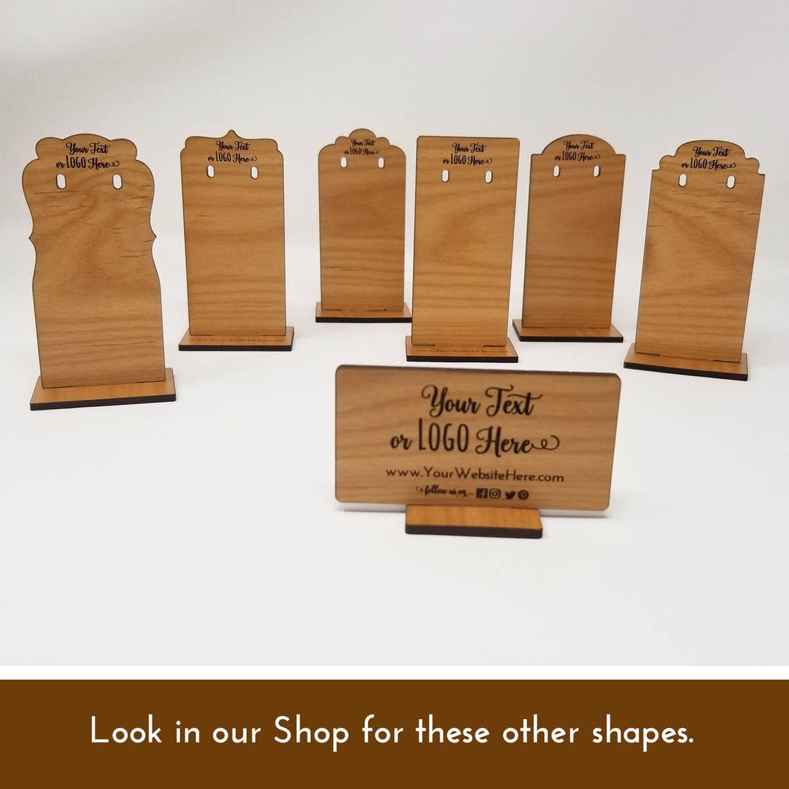 Custom Earring Display Wood Stand | Add Logo & Text | Craft Show ...