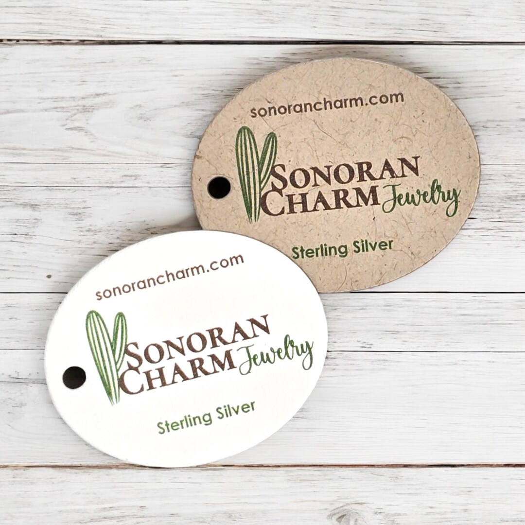 180 Hang Tags | 1.5"x1.2" | Oval Shape Customized Small Price Tags ...