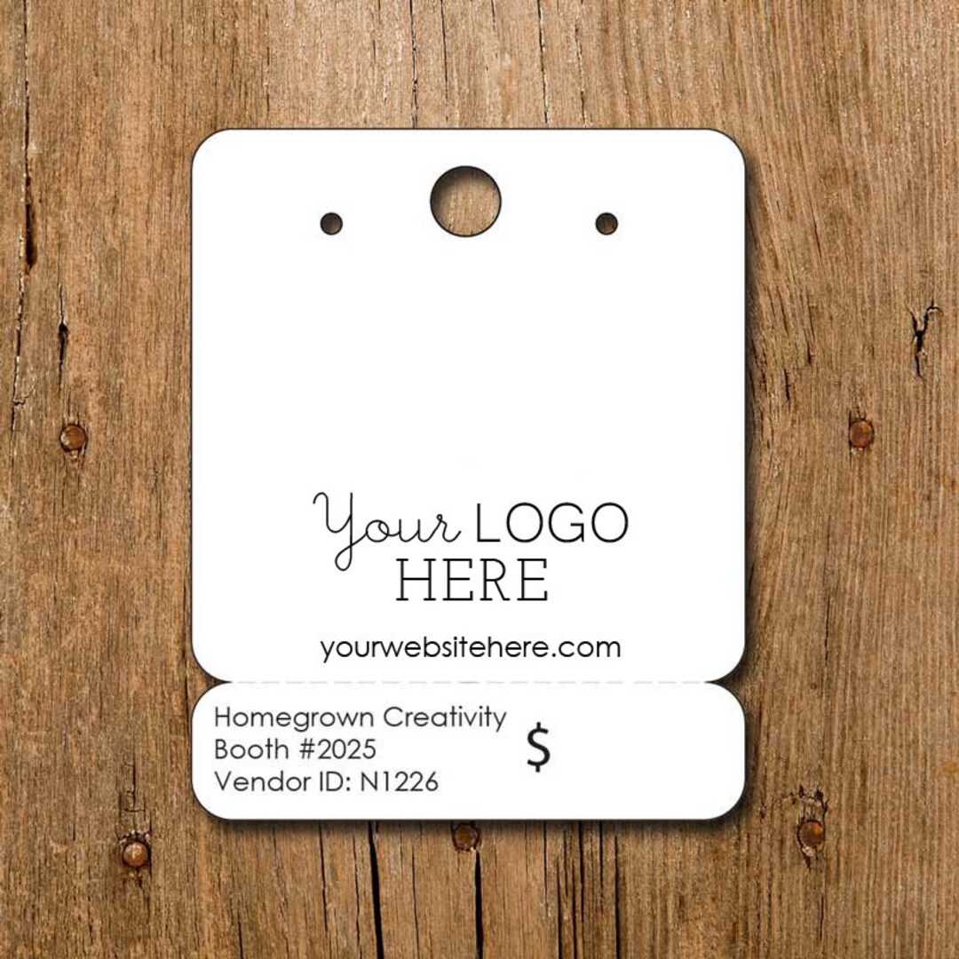 Earring Display Cards - Necklace Cards - Perforated Tear off Bottom ...