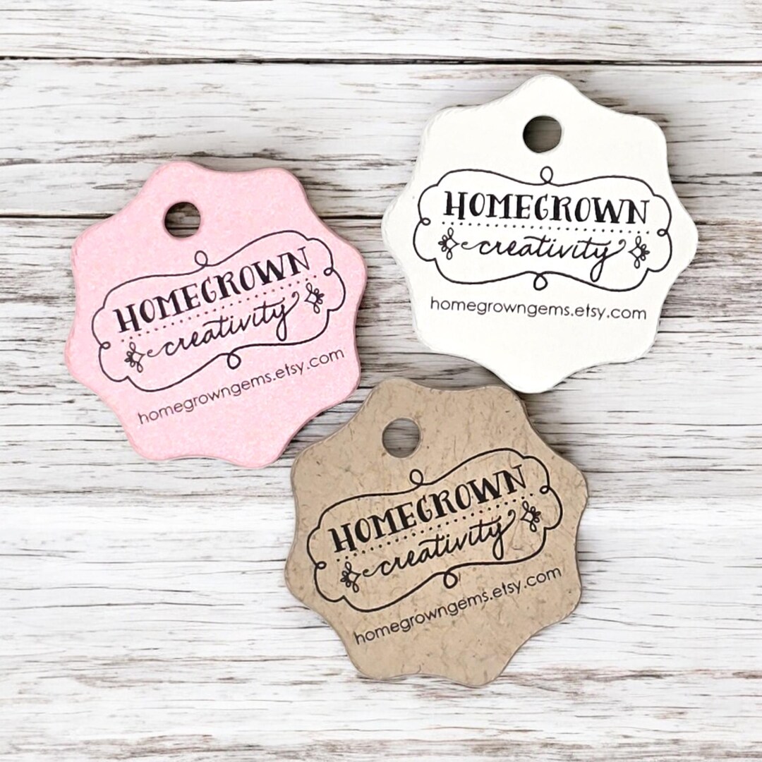 240 Hang Tags | 1"x1" | Scalloped Outside Shape Customized Small Price ...