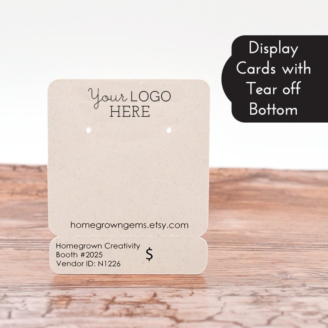 Earring Display Cards - Necklace Cards - Perforated Tear off Bottom ...