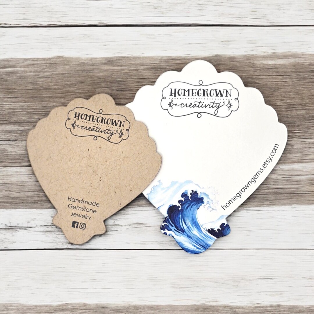 Tall Seashell Shell Clam Shape Earring Display Cards - Jewelry Display ...