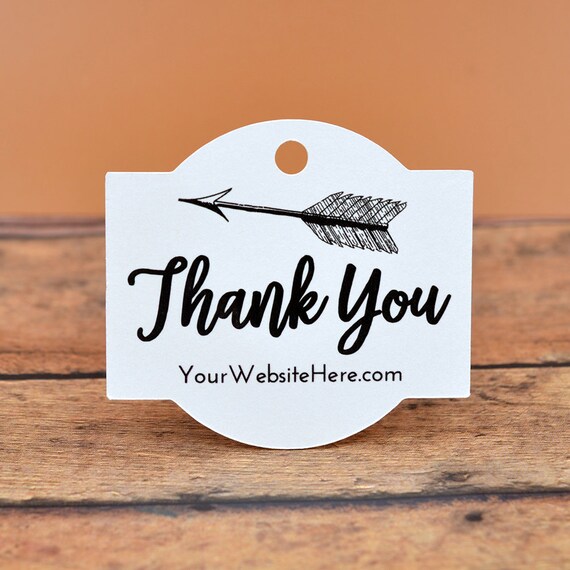 Custom Rectangle Thank You Tags 60 TAGS Boho Style Arrow | Etsy