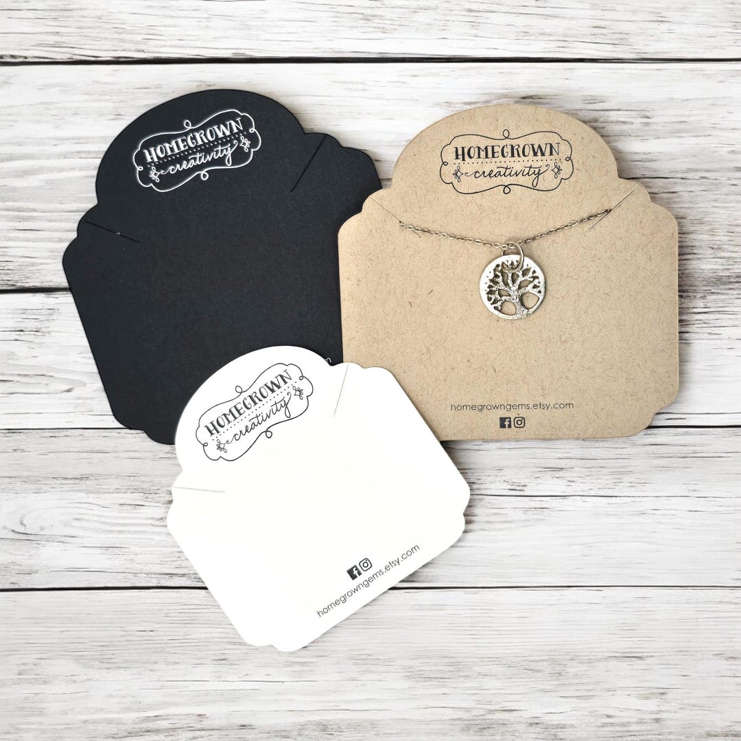 Personalized Necklace Cards With Your Logo Unique Shape - Jewelry ...