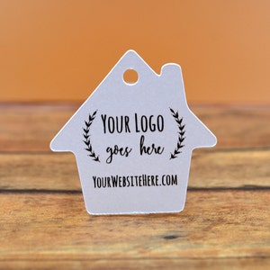 150 TAGS | 1.5"x1.5" | House Shape | Custom Tags | Personalized With ...