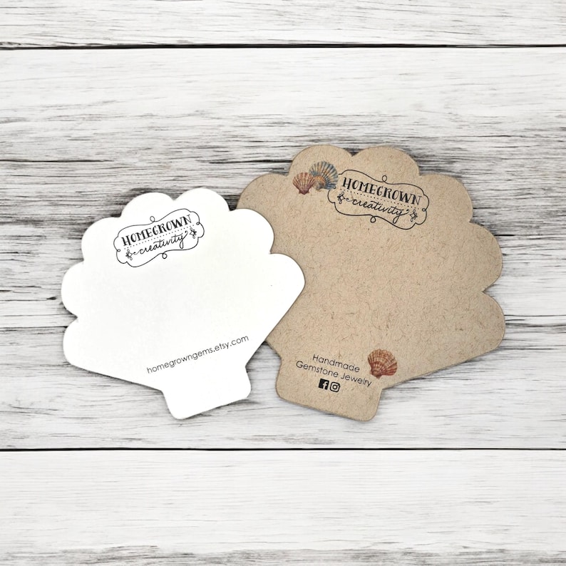 Seashell Ocean Theme Jewelry Display Cards Shells | 4 SIZES | Includes ...