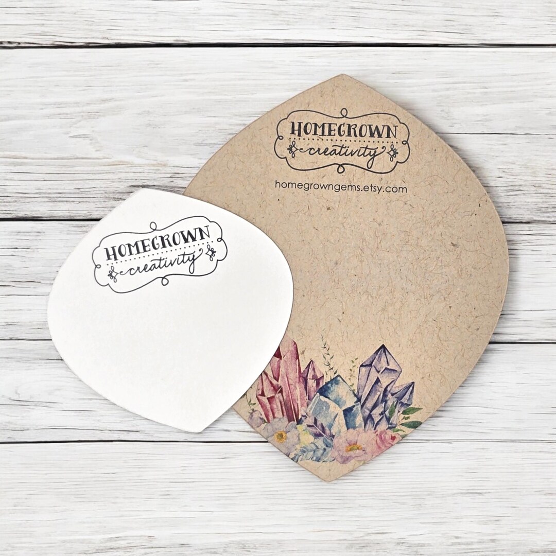 Leaf Drop Shape Custom Earring Backer Cards | 20 SIZES | Includes Your ...