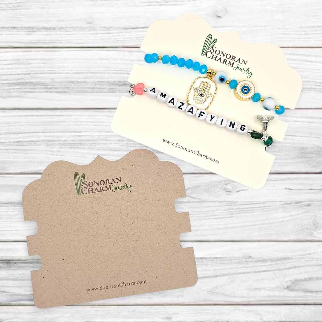 Customized 4"x3.5" Two Bracelet Display Backer Cards - Jewelry Display ...