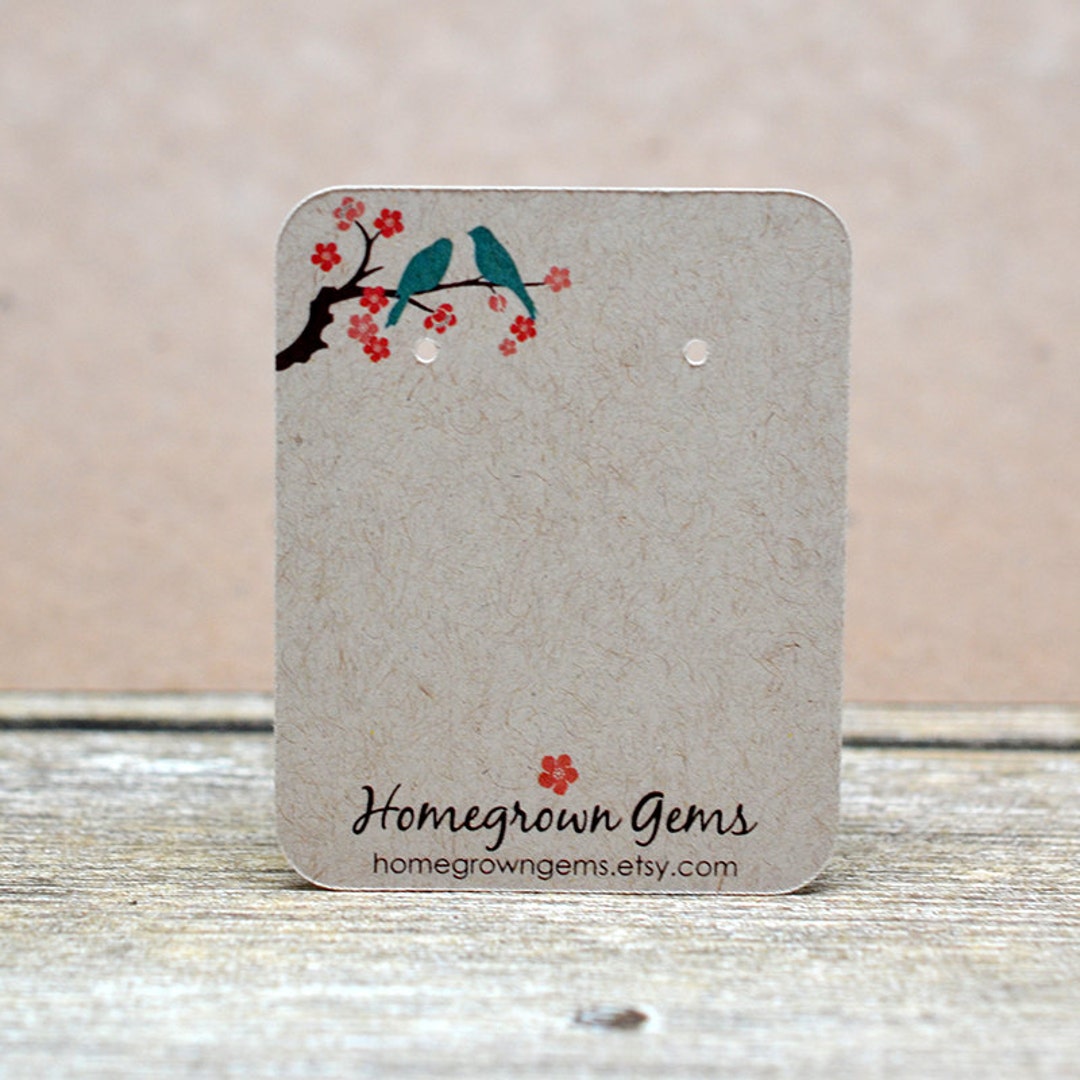 Custom Earring Cards Customized Jewelry Display Cards Cherry Blossom ...