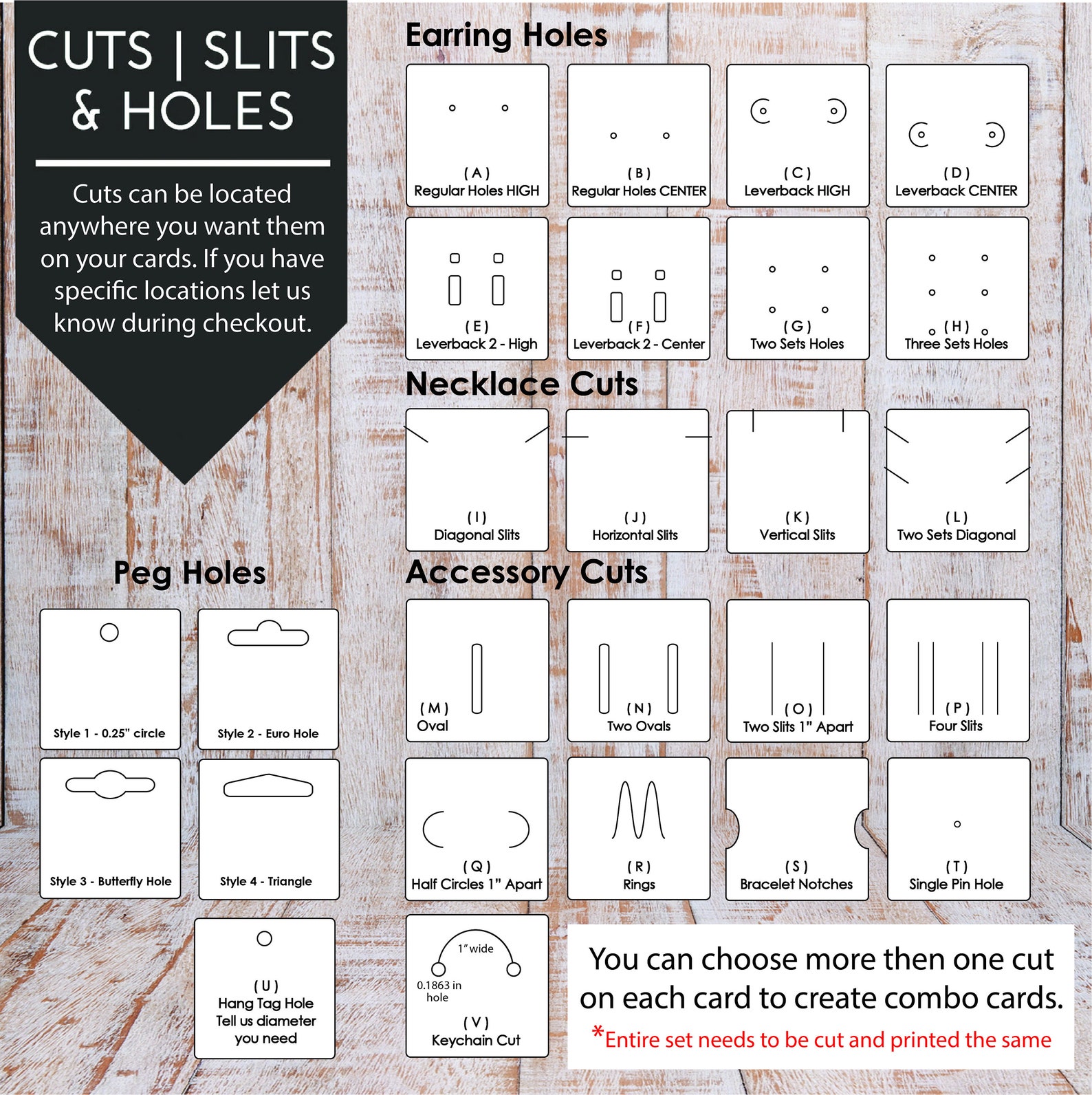 Earring Display Cards - Necklace Cards - Perforated Tear off Bottom ...
