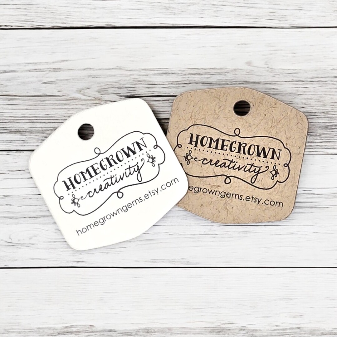 240 Custom Tags | 1"x1" | Personalized With Logo Text Hexagon - Jewelry ...