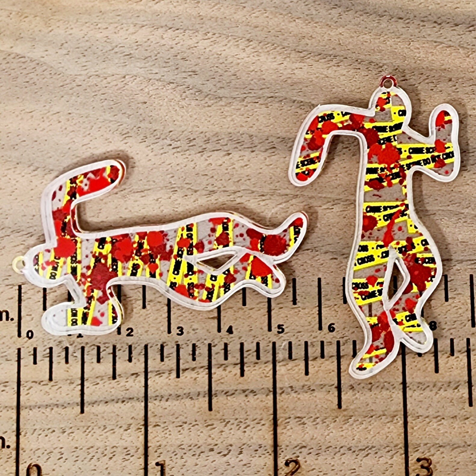 Crime Scene Body Chalk Outline Horror Halloween Acrylic Earring ...