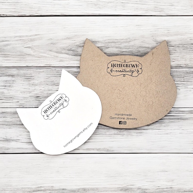 Cat Kitten Kitty Face Head Shape Jewelry Display Cards | 5 SIZES ...