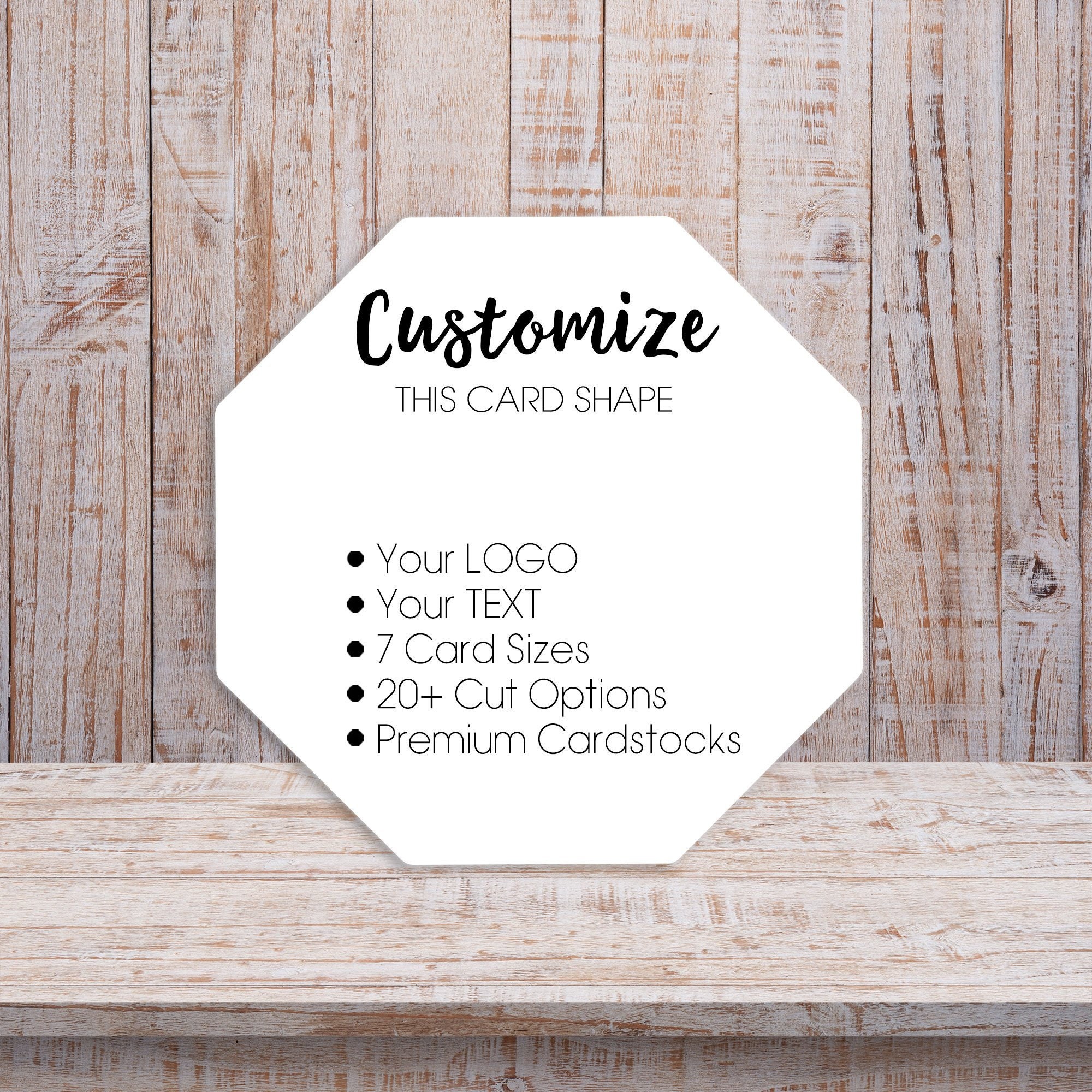 Octagon Stop Sign Shape Jewelry Display Cards | 7 SIZES | Includes Your ...