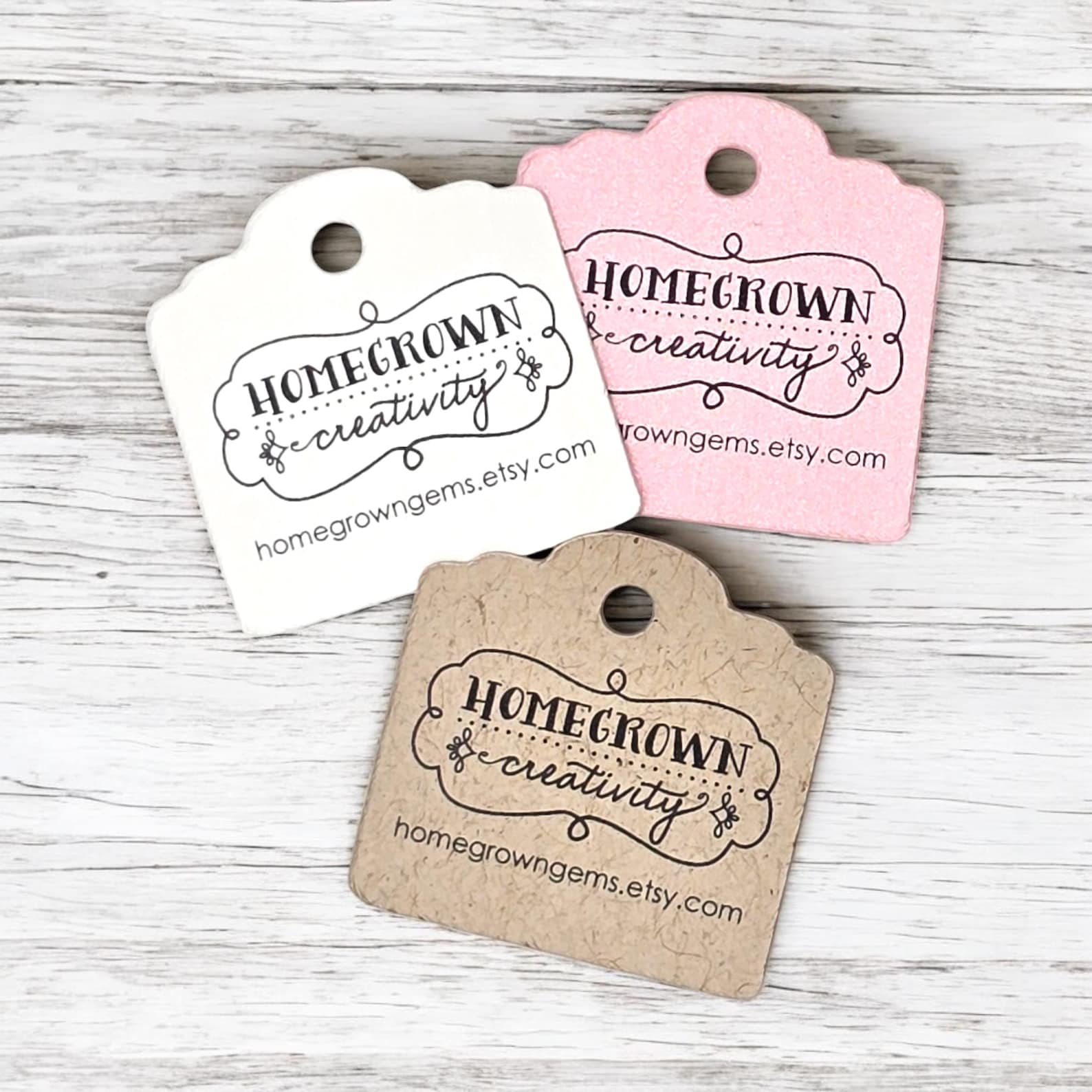 240 Hang Tags | 1"x1" | Scalloped Top Shape Customized Small Price Tags ...