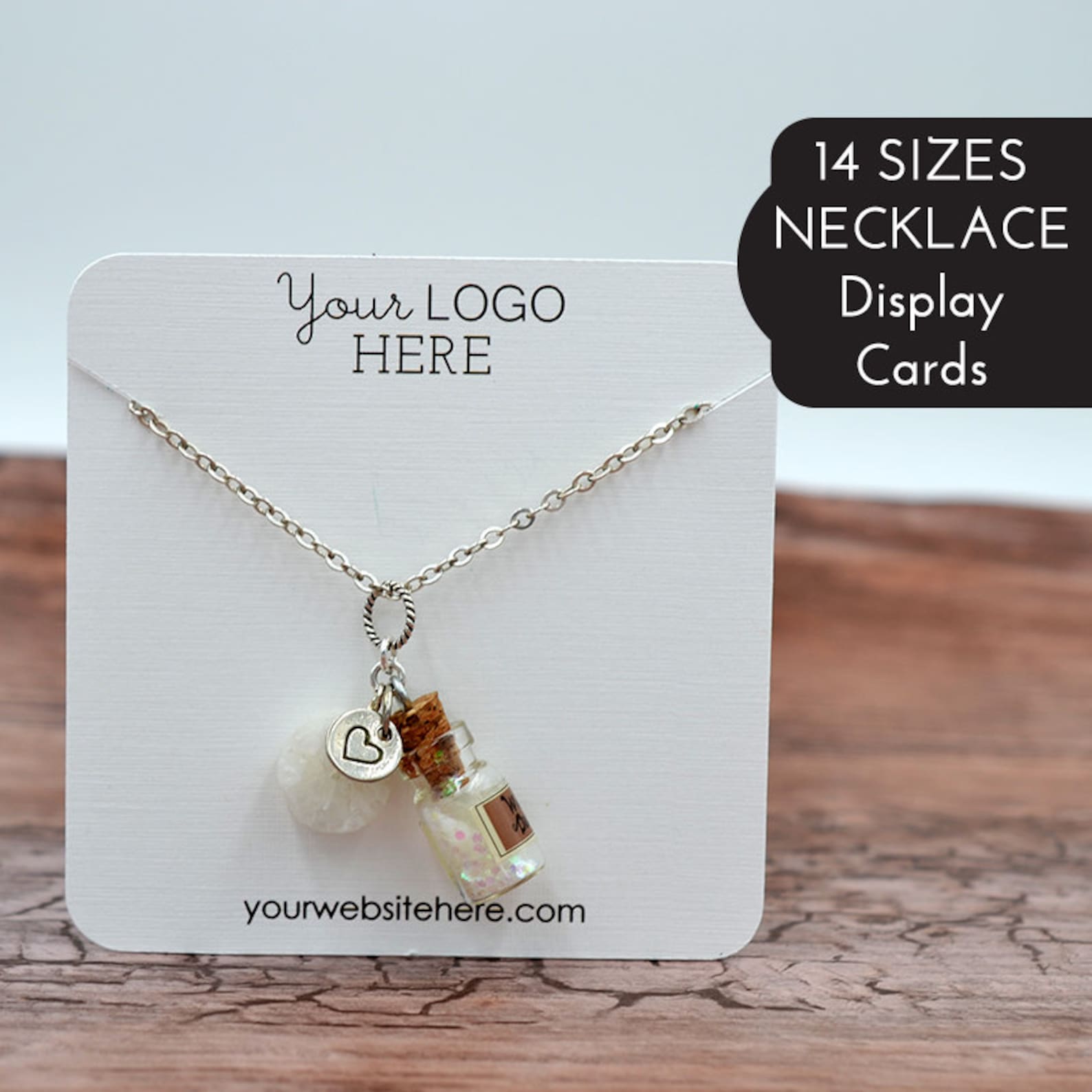 Custom Necklace Cards With Your Logo 20 Size Jewelry Display ...