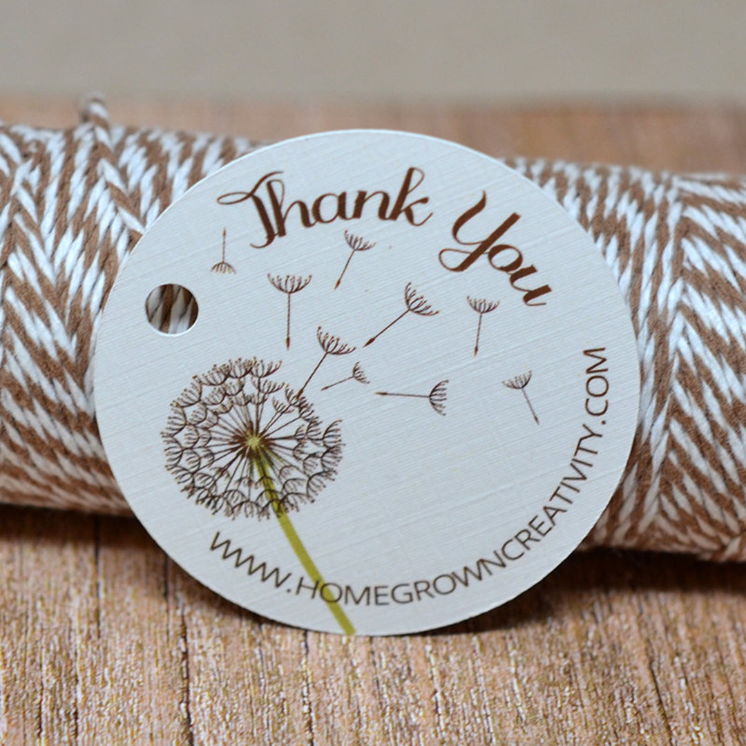 Dandelion Thank You Tags - Hang Tag - Product Packaging - Gift Tag ...