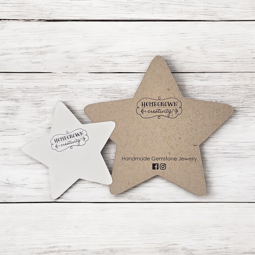 Custom Star Jewelry Display Backing Cards | 5 SIZES | Includes Your ...