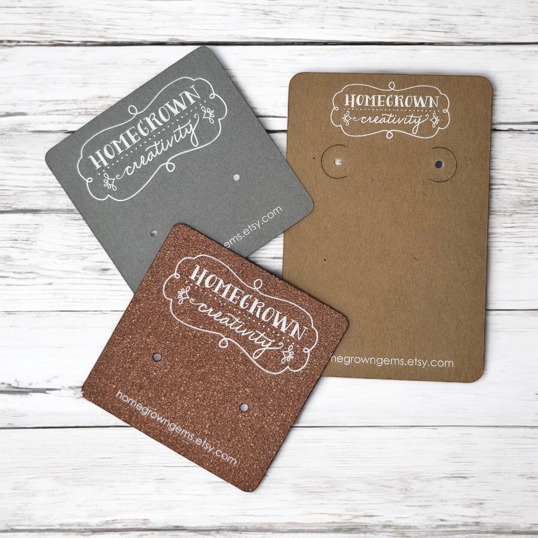 Custom Earring Cards & More | 20+ SIZES | WHITE INK Options | Product ...