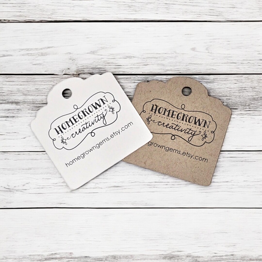 180 Hang Tags | 1.5"x1.5" | Scalloped Top Shape Customized Small Price ...