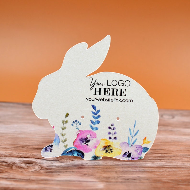 Bunny Rabbit Earring Cards - Jewelry Display Tags - Packaging ...