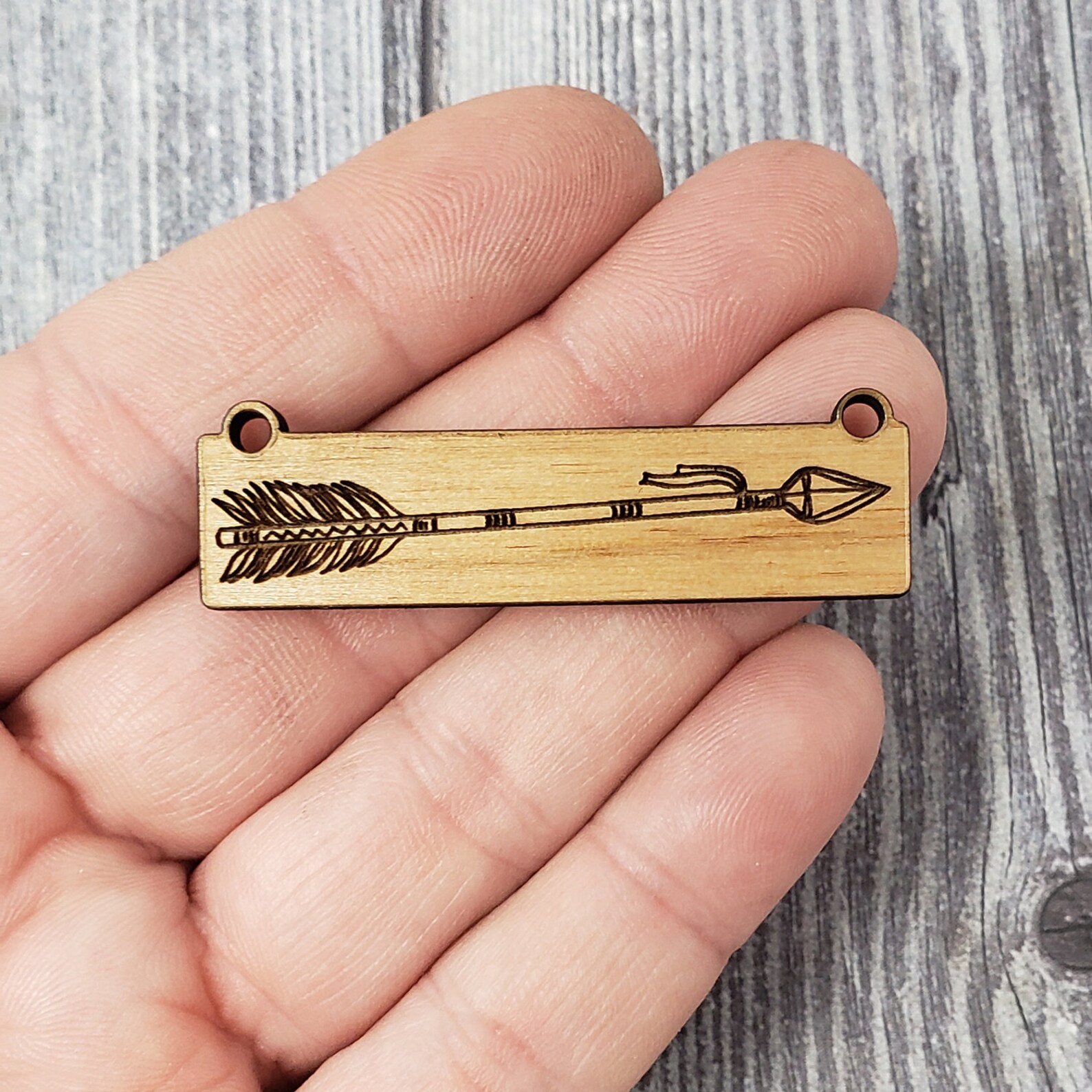 Arrow Boho Native Arrowhead Bar Pendant Component for | Etsy