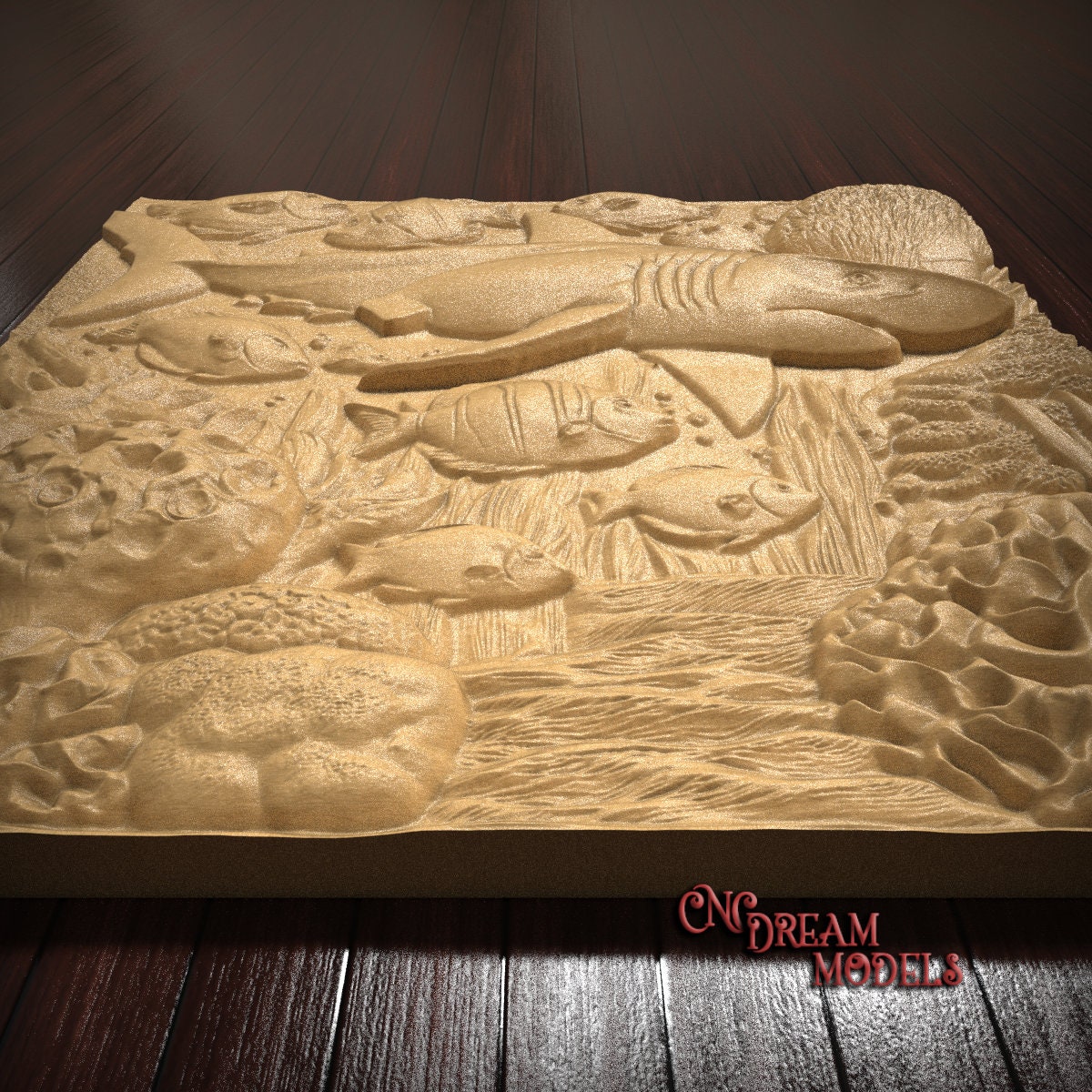 Shark | Underwater Scene | CNC Router Carving File | STL File for Cnc ...