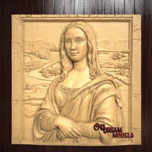 Mona Lisa 3D Relief STL File for CNC Router Carving or 3D Resin ...