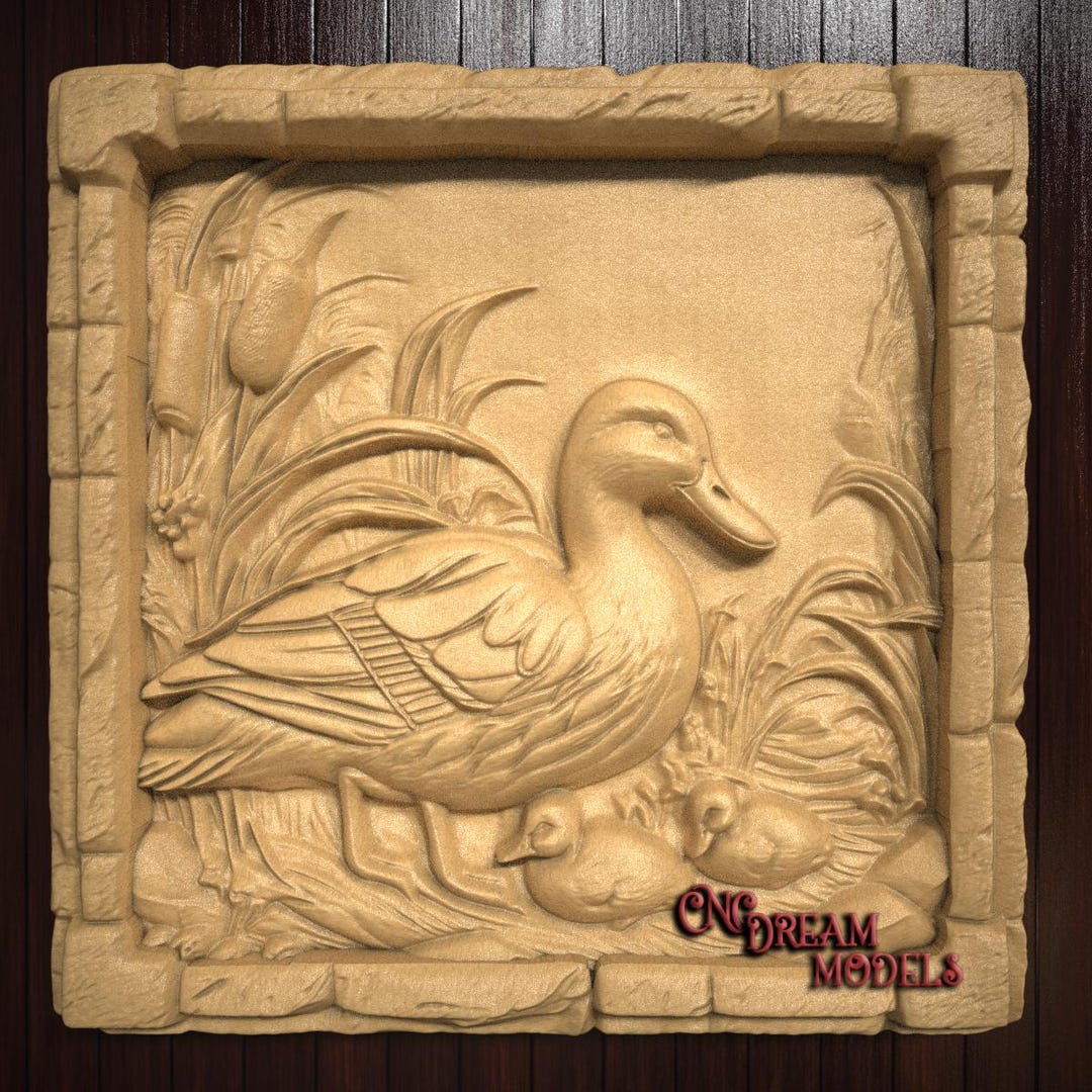 Duck and Ducklings, 3D CNC Router Carving File | STL File for Cnc ...