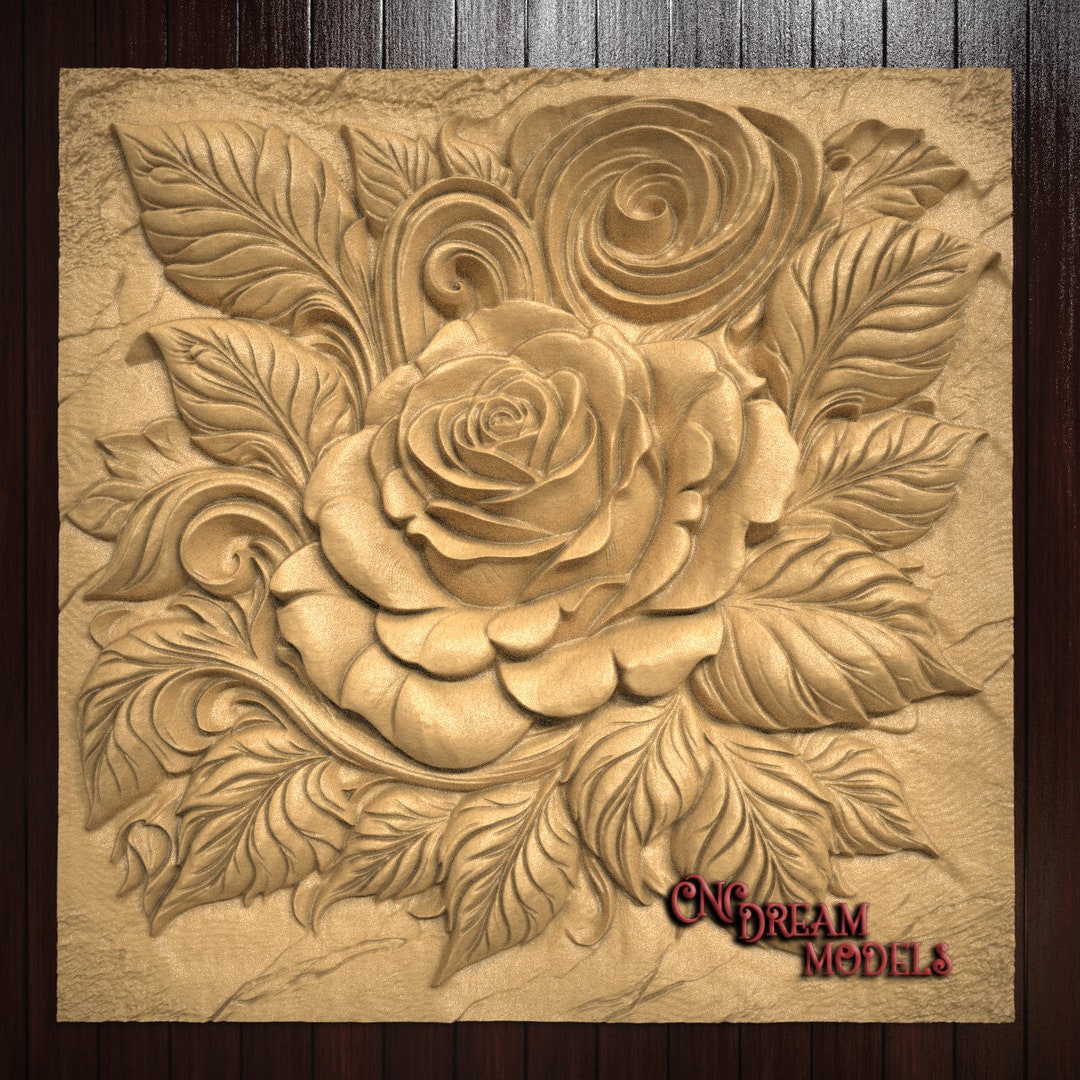 Rose | CNC Router Carving File | STL File for Cnc | Vcarve | Aspire ...