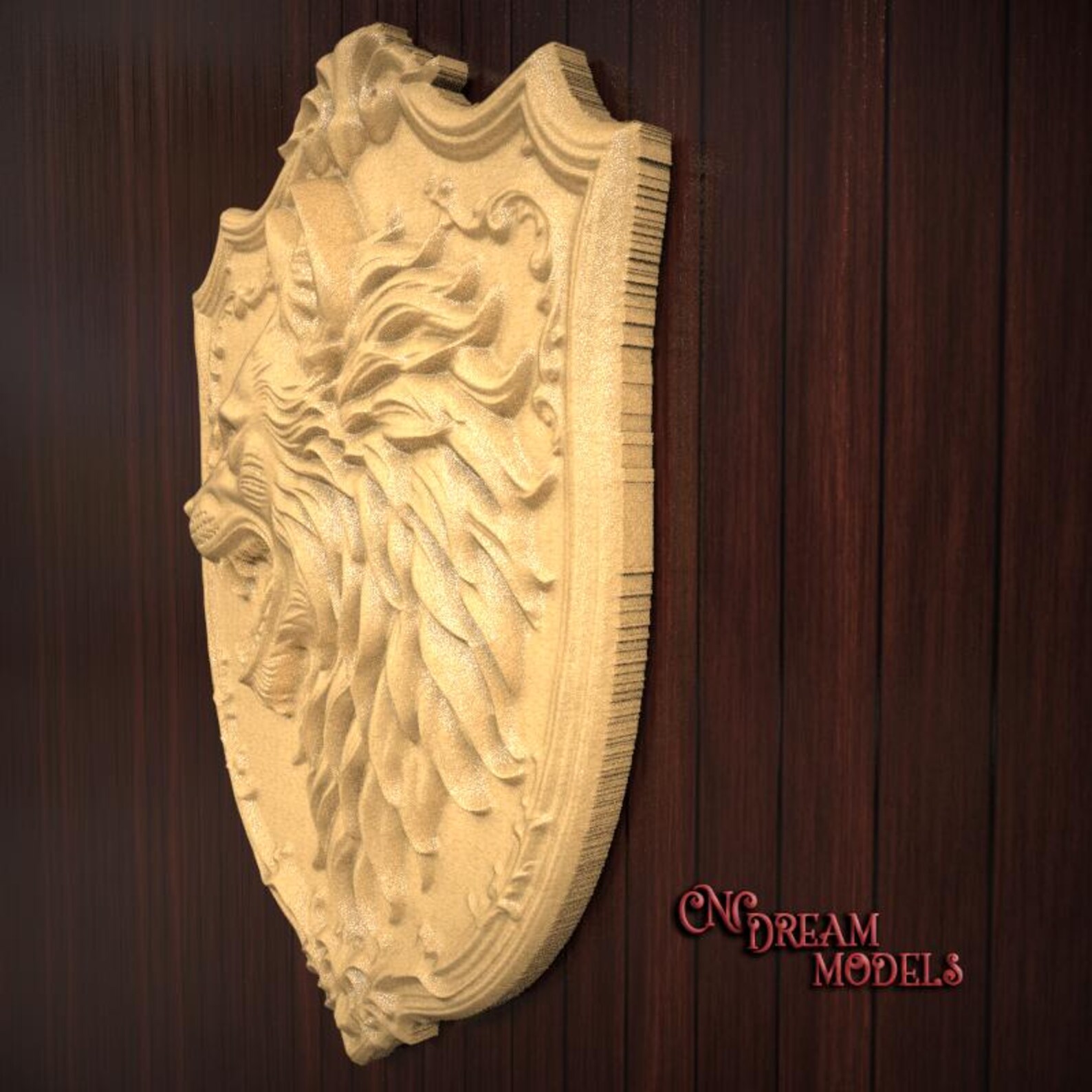 Wolf Crest 3D Relief STL File for CNC Router Carving or 3D Resin ...