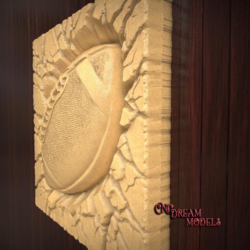 Football 3D Relief STL File for CNC Router Carving or 3D Resin Printing ...