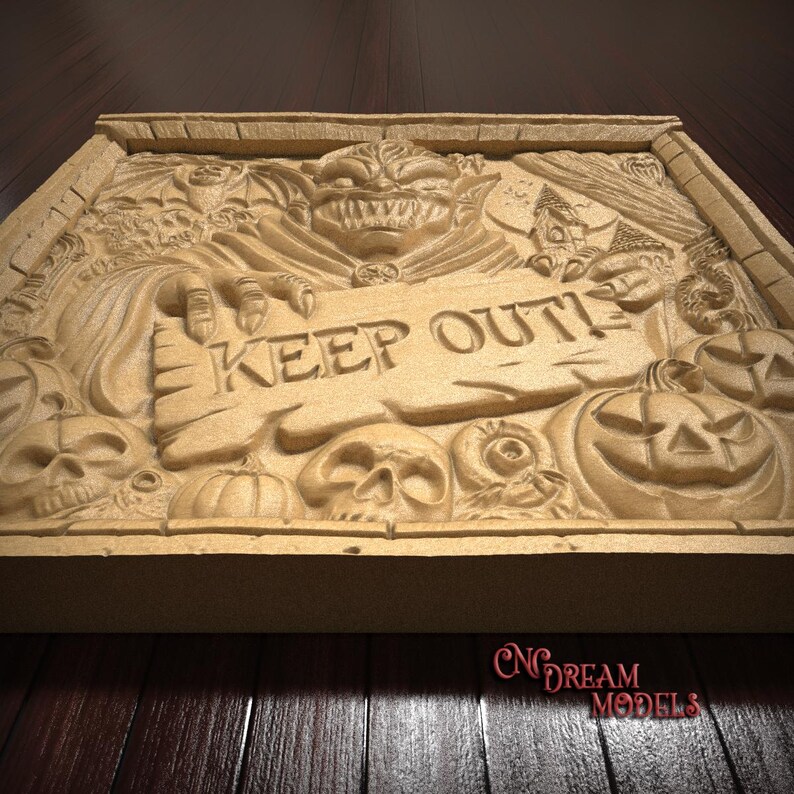 Goblin Keep Out Sign | 3D Relief STL File for CNC Router Carving ...