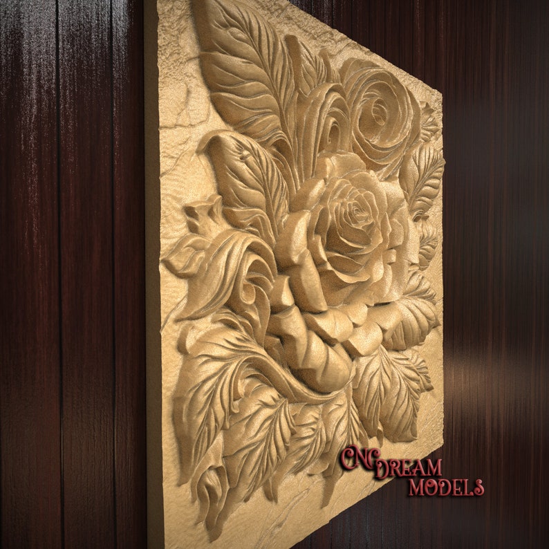 Rose | CNC Router Carving File | STL File for Cnc | Vcarve | Aspire ...