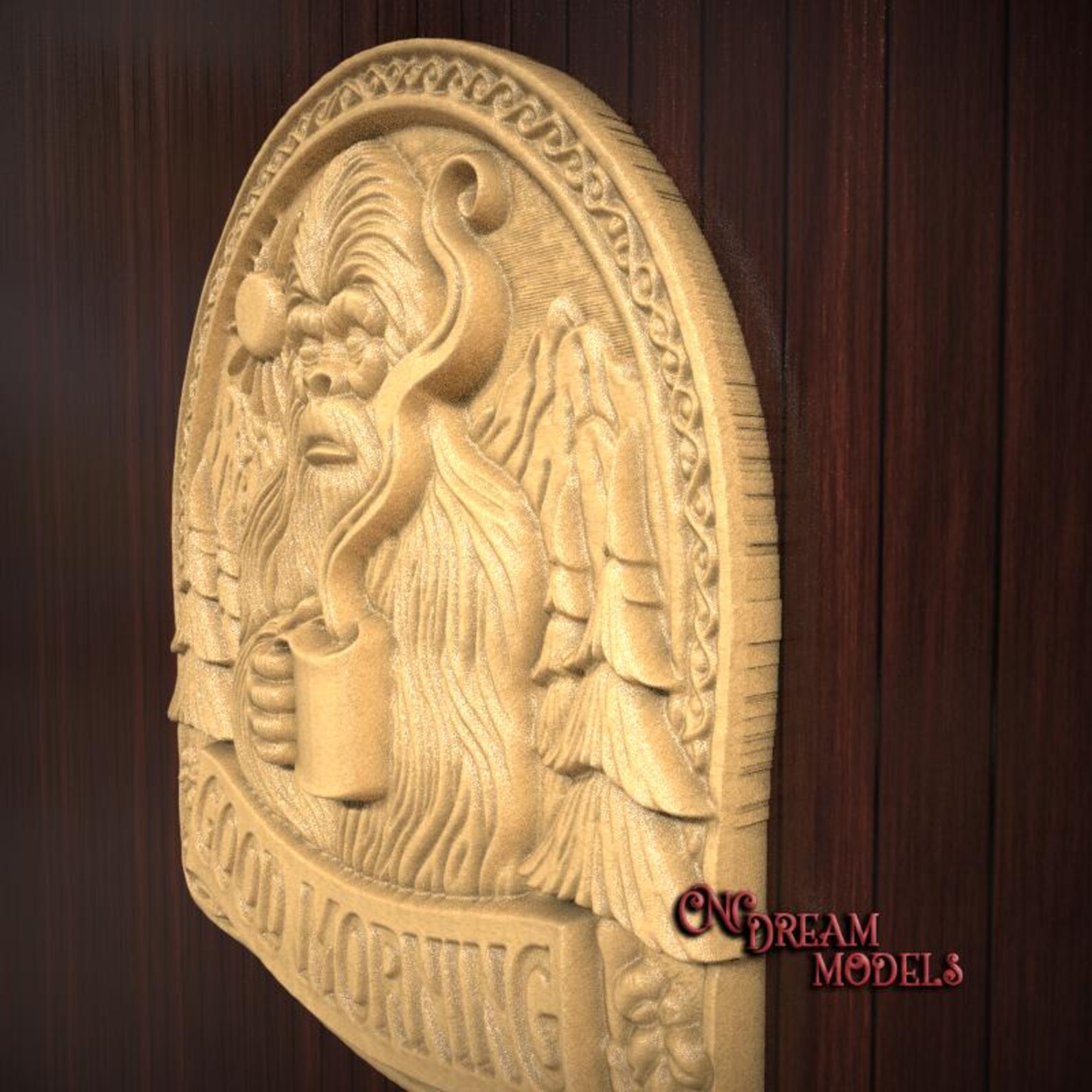 Bigfoot Good Morning 3D Relief STL File for CNC Router Carving or 3D ...