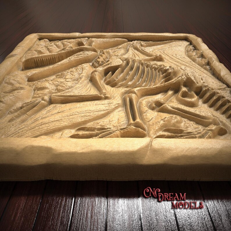 Pterodactyl Dinosaur Fossil Wall Art 3D Relief CNC Router Carving File ...