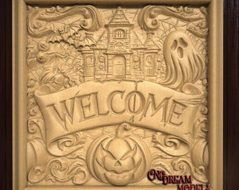 Scary Turn Back Halloween Sign | 3D Relief STL File for CNC Router ...