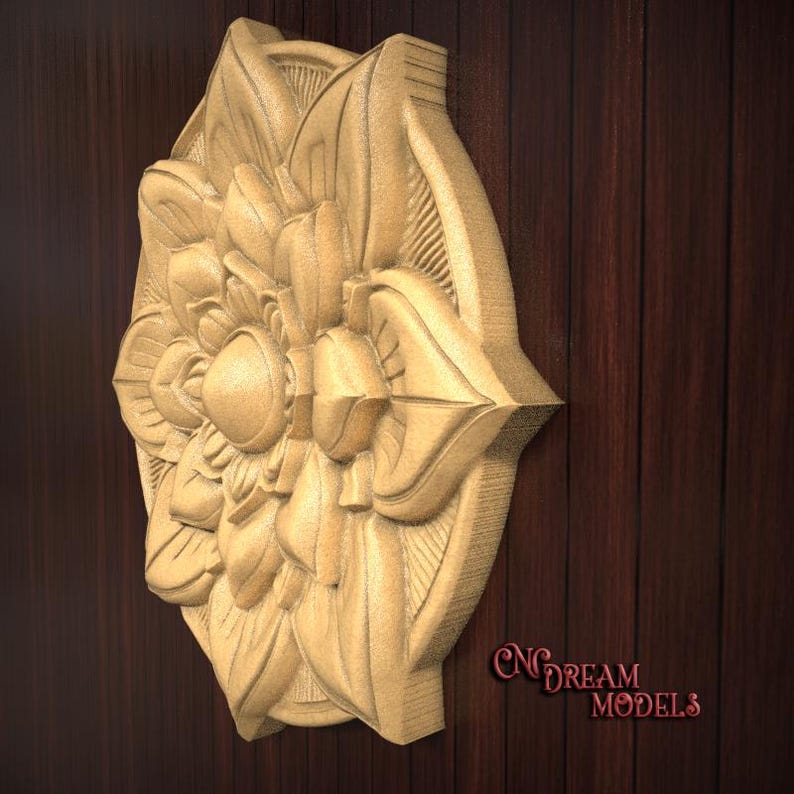 Mandala Flower 3D Relief STL File for CNC Router Carving or 3D Resin ...