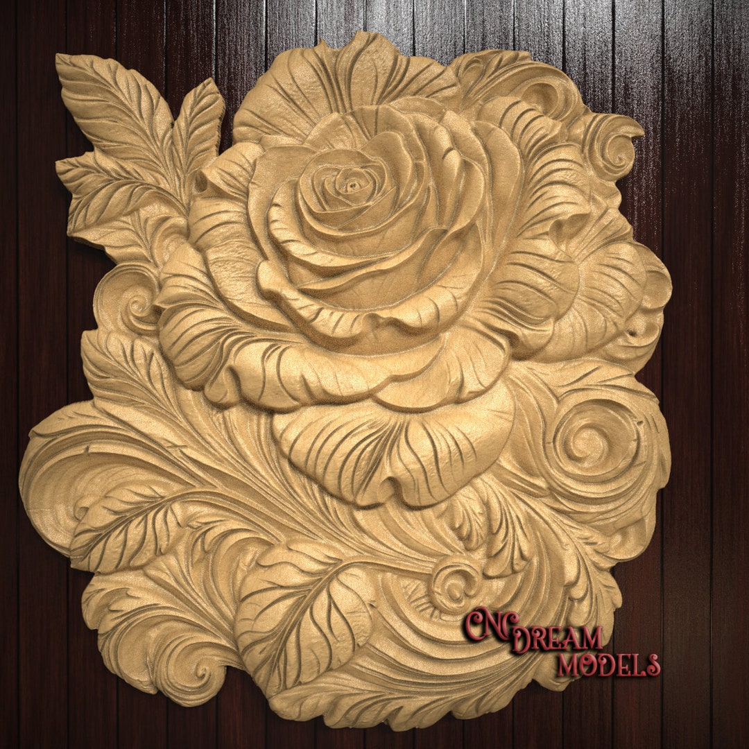 Rose | CNC Router Carving File | STL File for Cnc | Vcarve | Aspire ...
