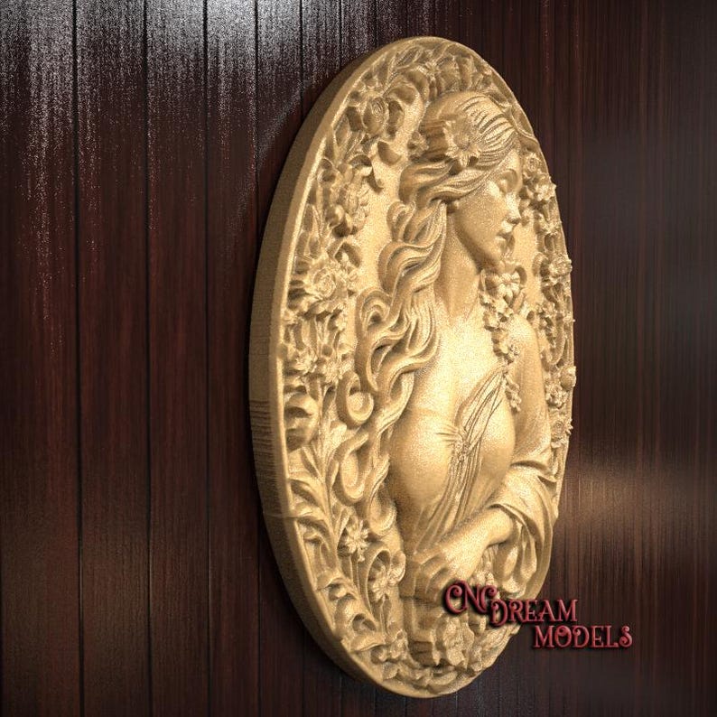 Romantic Woman 3D Relief STL File for CNC Router Carving or 3D Resin ...