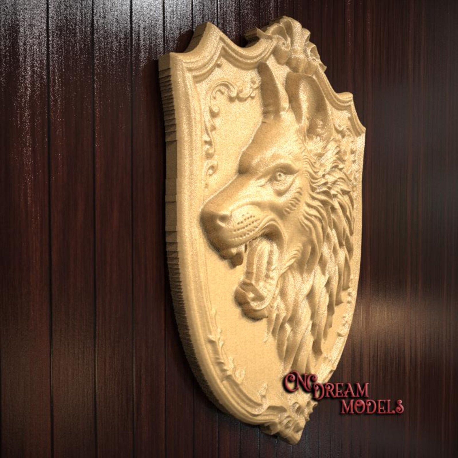 Wolf Crest 3D Relief STL File for CNC Router Carving or 3D Resin ...