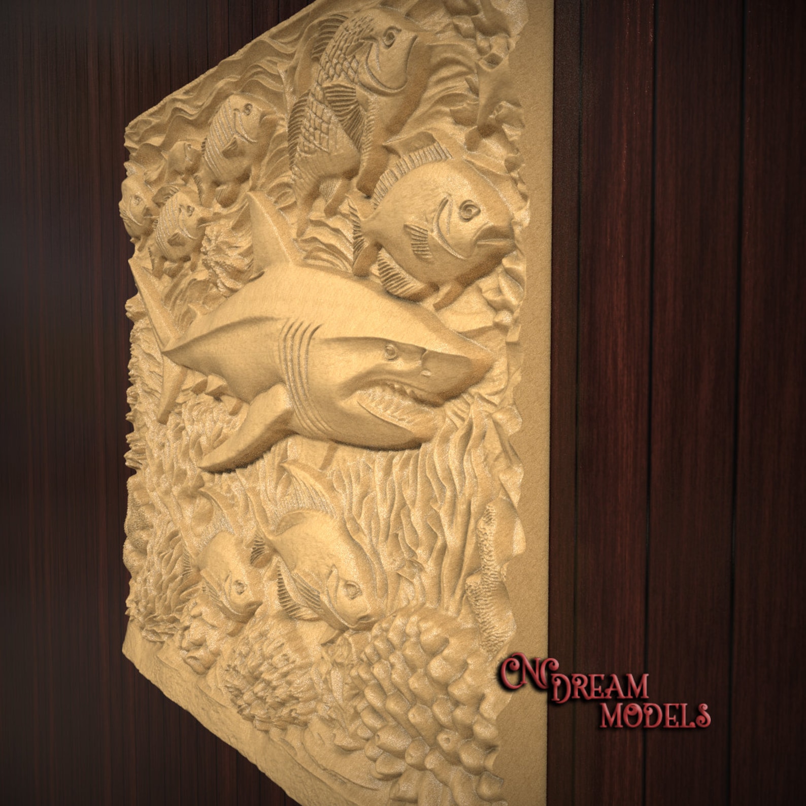 Shark | Underwater Scene | CNC Router Carving File | STL File for Cnc ...