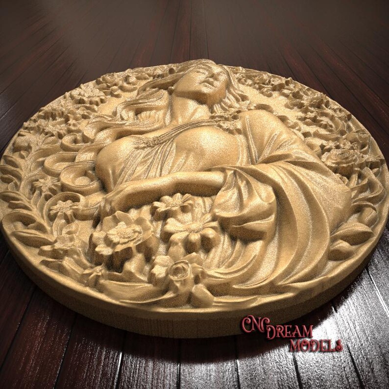 Romantic Woman 3D Relief STL File for CNC Router Carving or 3D Resin ...