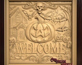 Scary Turn Back Halloween Sign | 3D Relief STL File for CNC Router ...