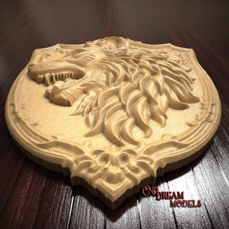 Wolf Crest 3D Relief STL File for CNC Router Carving or 3D Resin ...