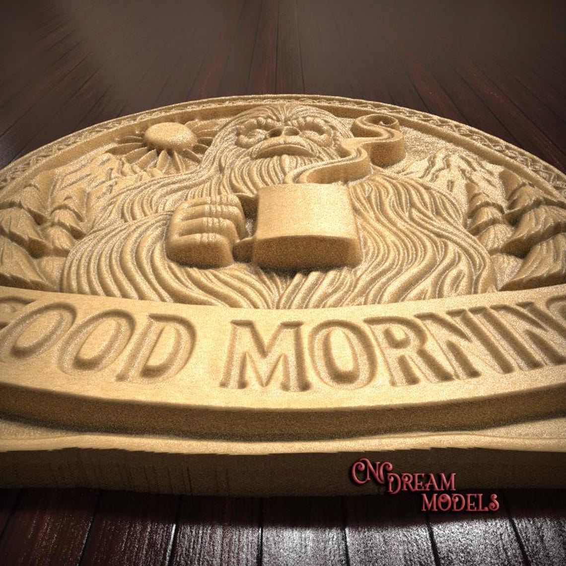 Bigfoot Good Morning 3D Relief STL File for CNC Router Carving or 3D ...