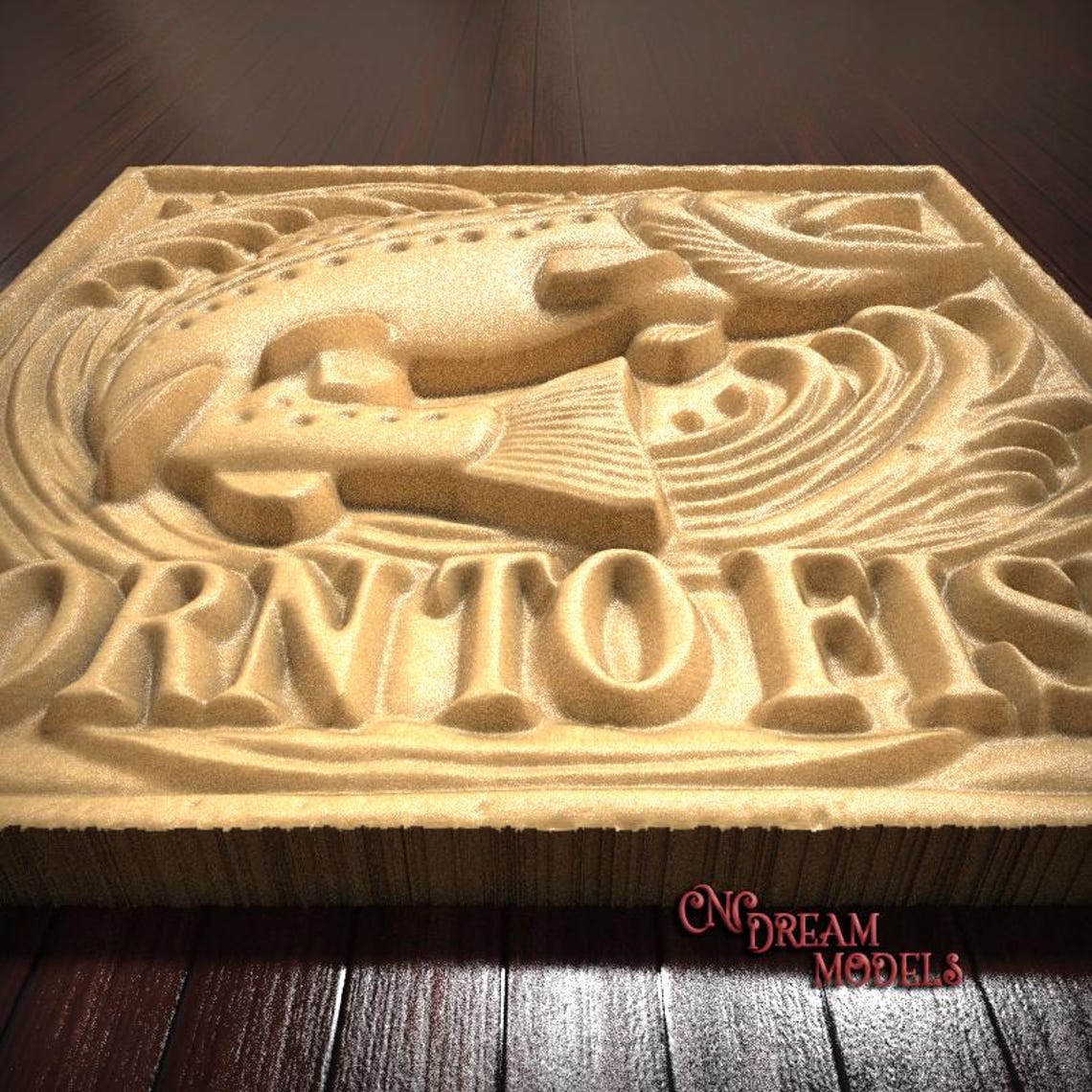 Born to Fish 3D Relief STL File for CNC Router Carving or 3D Resin ...