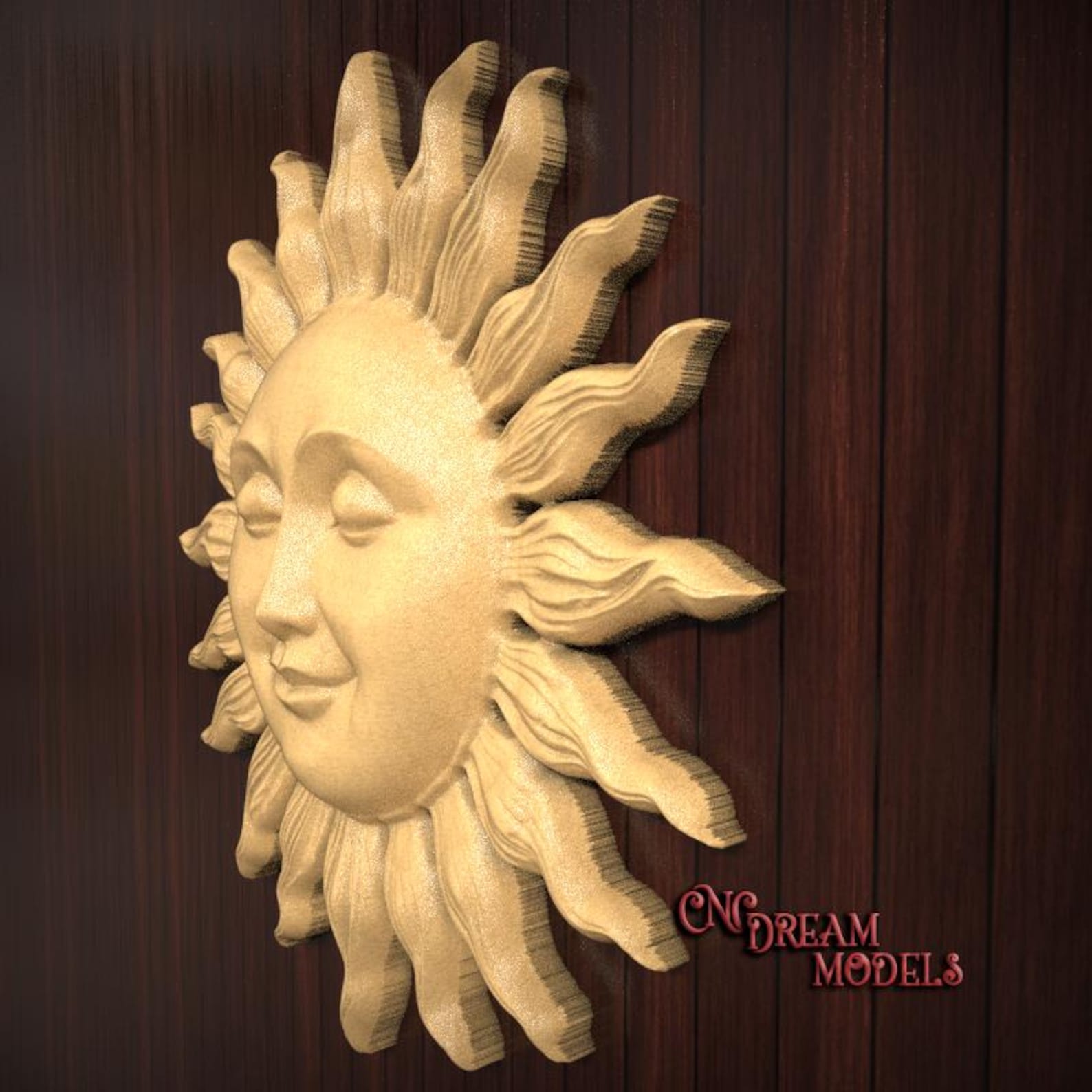 Sunshine 3D Relief STL File for CNC Router Carving or 3D Resin Printing ...