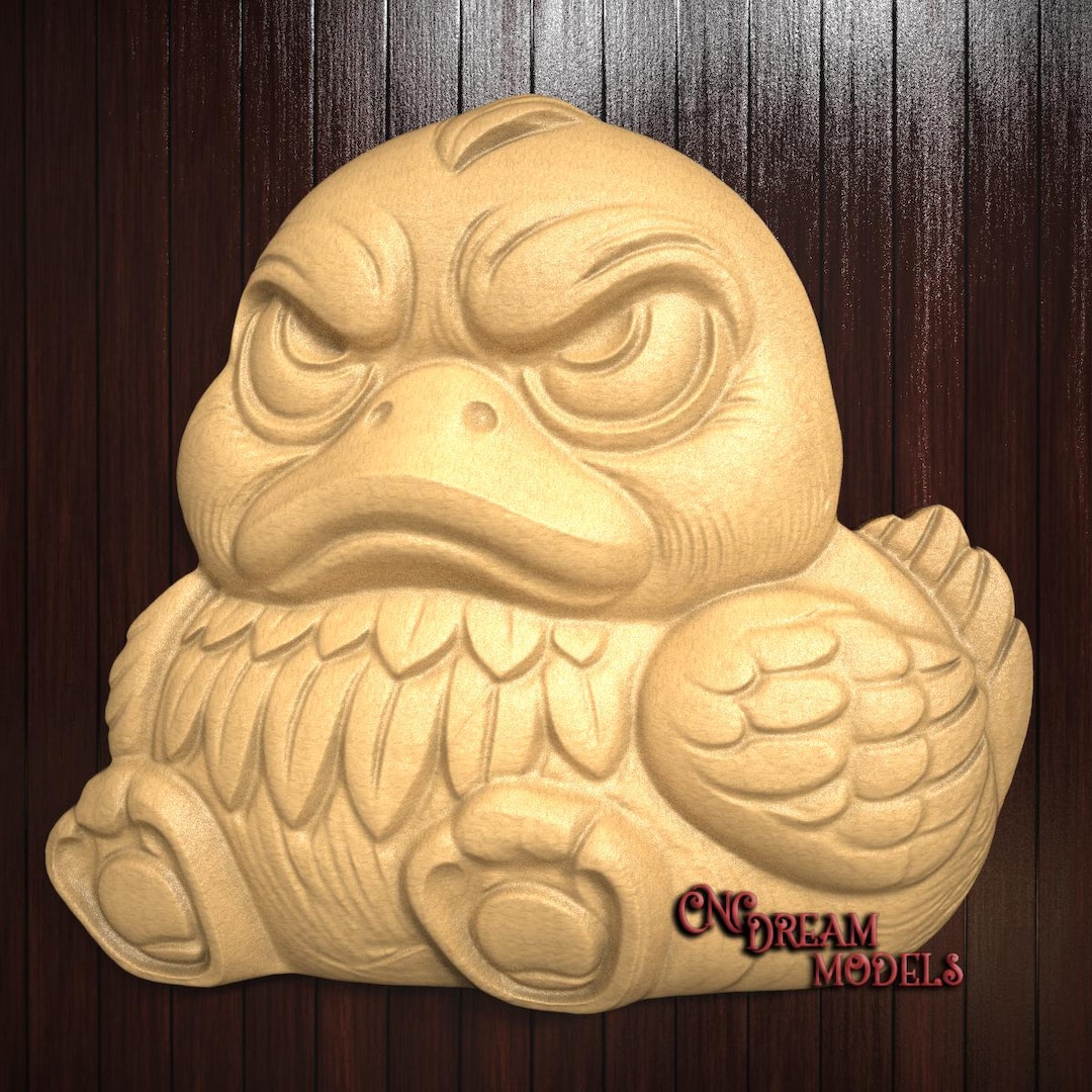 Chubby Grumpy Duck 3D STL Relief File for CNC Router Carving or 3D ...